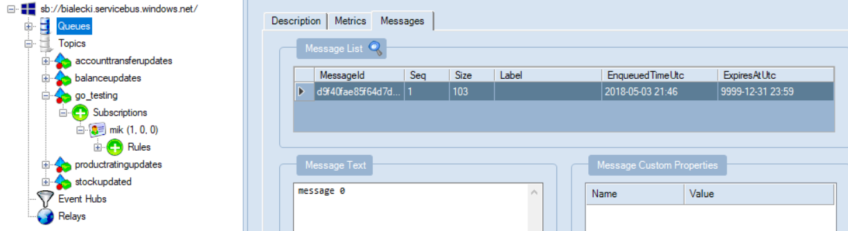 Sending Service Bus message in Go - Michał Białecki Blog