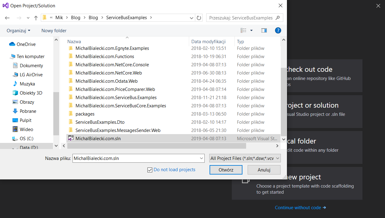 Visual Studio has now solution filtering - Michał Białecki Blog